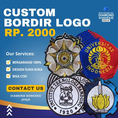 Jual CUSTOM BORDIR LOGO | patch Emblem Bordir Logo Desain Bebas Custom ...