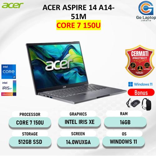 Jual ACER ASPIRE 14 CORE 7 150U RAM 16GB 512GB W11+OHS 14.0 WUXGA ...