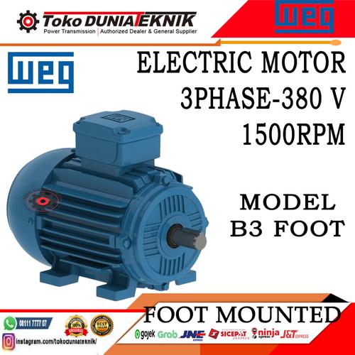 Jual WEG 0.75KW 1HP 4POLE 1500RPM ( 4POLE ) ELECTRIC MOTOR 3PHASE - B3 ( FOOT ) - Jakarta Barat ...