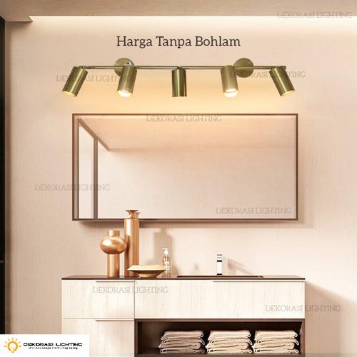Jual Lampu dinding panjang 90cm lukisan spotlight sorot 5 lampu body ...