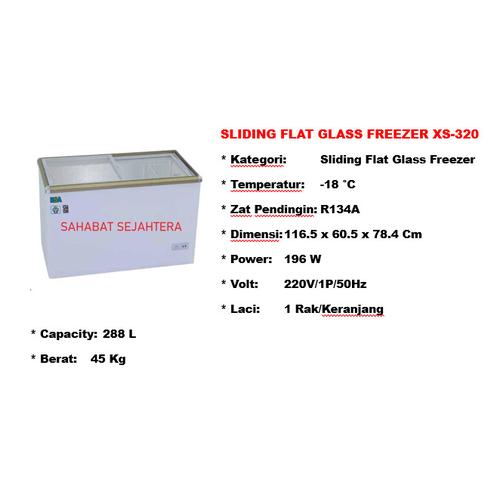 Jual Berat Sebenarnya Sliding Flat Glass Freezer XS-320 Freezer Sliding ...