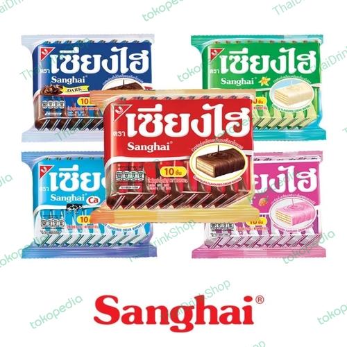 Jual ShangHai Wafer Thailand Coklat Krim Susu Biskuit Snack Bangkok ...
