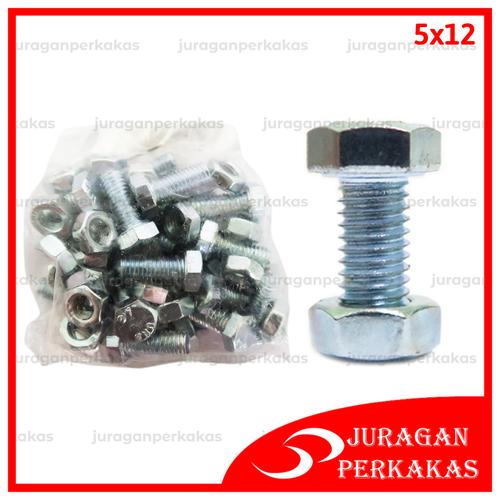Jual JP Baut Mur M5 x 12 mm Isi 25 pcs Putih Kunci 8 Hexagon Skrup BM 5x12 - Kota Cirebon ...