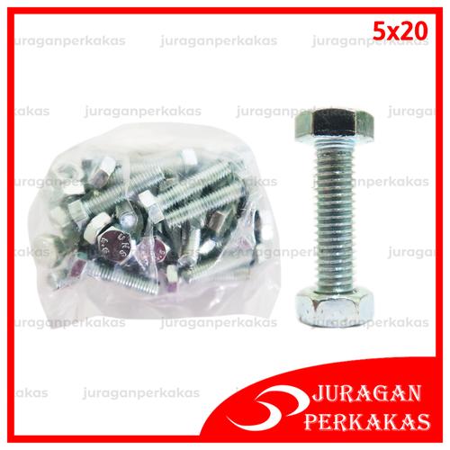 Jual JP Baut Mur M5 x 20 mm Isi 25 pcs Putih Kunci 8 Hexagon Skrup BM 5x20 - Kota Cirebon ...