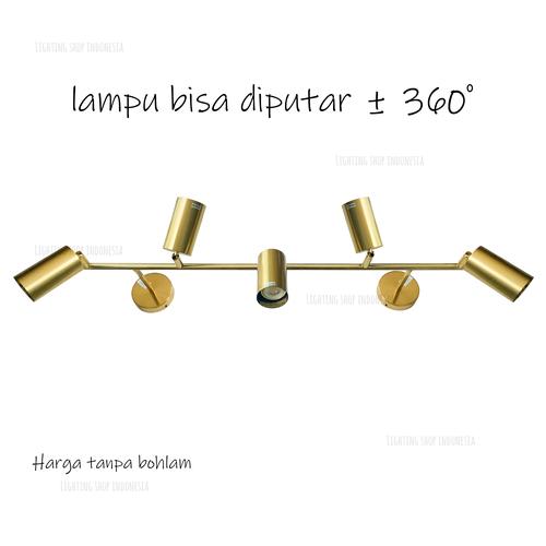 Jual Lampu dinding panjang 90cm lukisan spotlight sorot 5 lampu body ...