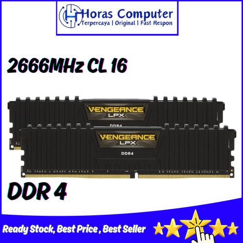 Jual RAM Corsair Vengeance LPX Black 8GB ( 4 x 2 ) PC 21300 2666MHz DDR 4 - Jakarta Pusat ...