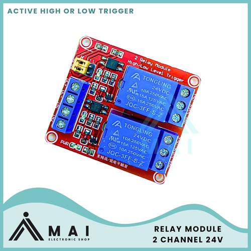Jual Relay Modul 2 Channel 24V Aktif High and Low Trigger - Kota ...
