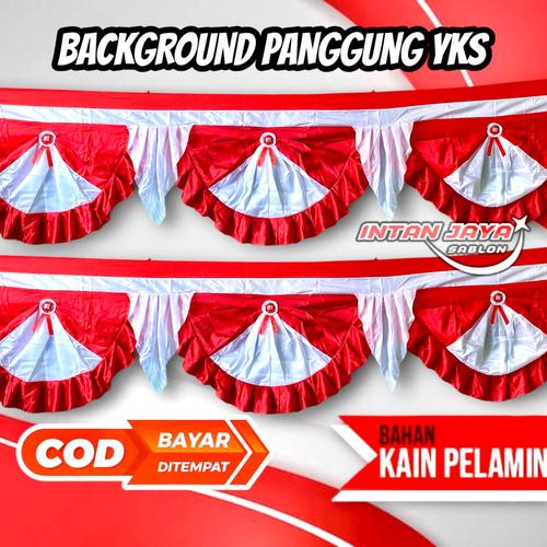 Promo Bendera Background Panggung Pita Full Abutay Pelamin 10 Gelombang/Umbul Umbul Bendera ...