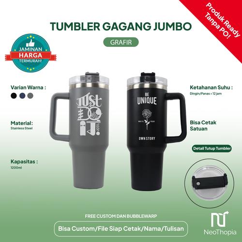 Jual Tumbler Gagang Jumbo Stainless Steel Custom Laser Grafir Botol Air ...