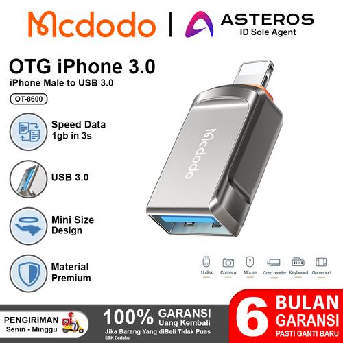 Jual MCDODO Adapter OTG iPhone to USB 3.0 Data Transmission OT-8600 CA ...