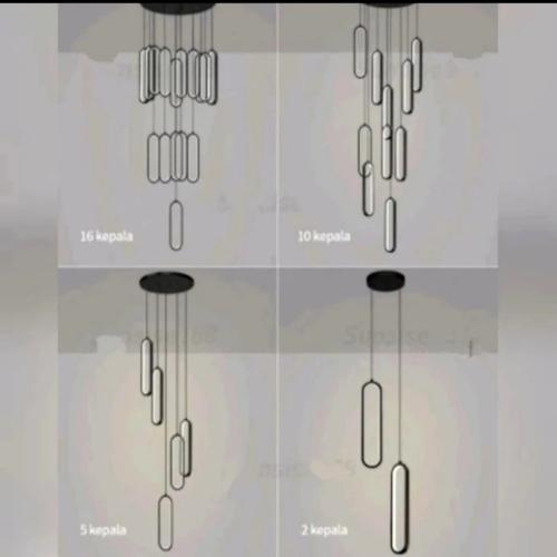 Promo Lampu gantung void tangga modern minimalis black 3 cahaya - 16 ...