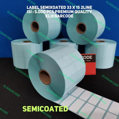 Jual STICKER LABEL BARCODE SEMICOATED 33 X 15 (2 LINE) GAP CORE 1 ...