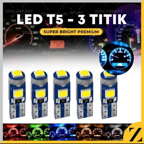 Jual Lampu Led T5 Speedometer Dashboard 3 Titik Mata SMD Speedo Mobil ...