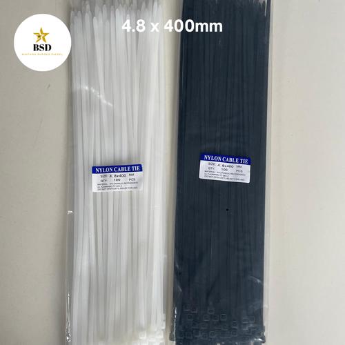 Jual Kabel Ties Cabel Tie 4.8 x 400mm (40cm) Warna Putih/Hitam 100pcs ...