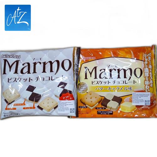 Jual Biskuit lapis coklat cokelat rasa karamel NIKKOH Marmo Butter Caramel Chocolate Biscuit ...
