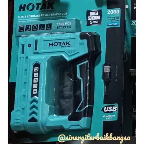 Jual Staple Gun Merk HOTAK Cordless Rechargeable USB 5 In 1 YJSG-501 ...