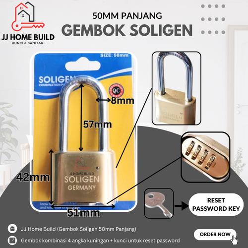 Jual Gembok Nomor SOLIGEN 50mm Panjang/Gembok Kombinasi Angka/ Model175 ...