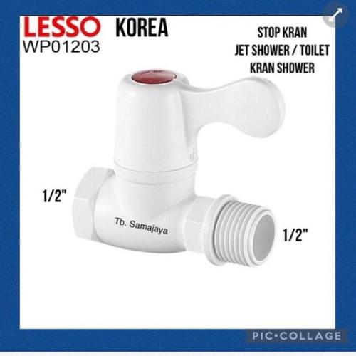 Jual STOP KRAN LESSO PVC KOREA . Drat luar 1/2" x drat dalam 1/2 ...