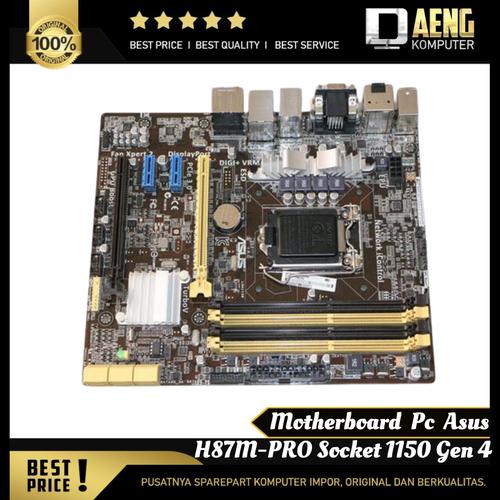 Jual Motherboard Mainboard Mobo Asus H87M-PRO Socket 1150 4 Slot Ram ...