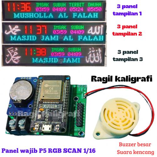 Jual Kontroler Jam Digital Masjid kontroler JWS WIFI 1X3 PANEL P5 RGB ...