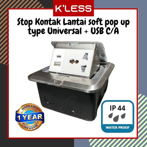 Promo Stop Kontak Lantai Tanam Soft Touch Pop Up System Floor Socket ...