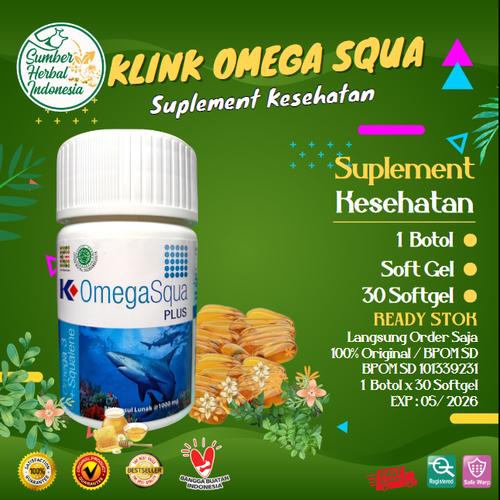 Promo Klink K Link Omega Squa Plus Minyak Ikan Omega 3 isi 30 Asli ...