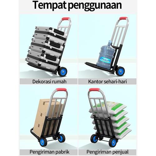 Jual 150 Kg Troli Barang Lipat Hand Truck Folding Cart Silent Wheel ...