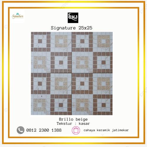 Jual KERAMIK LANTAI KAMAR MANDI SIGNATURE 25X25 BRILLIO BEIGE - Kab ...