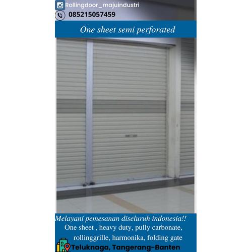Jual Rollingdoor one sheet semi perforated custom pintu lubang tengah ...