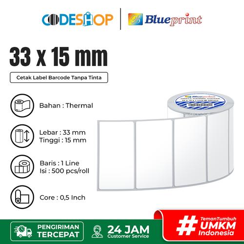 Jual Label Thermal Blueprint 33x15 mm Stiker Printer Barcode 1 Line ...