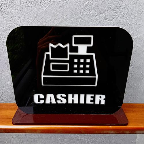 Jual Sign tanda meja kasir full akrilik - signboard cashier - Hitam ...