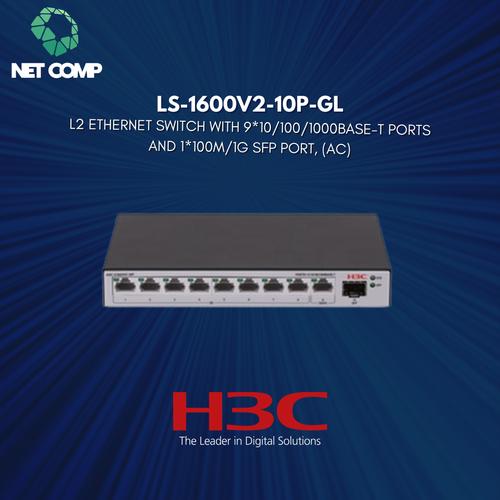 Jual H3C LS-1600V2-10P-GL L2 Ethernet Switch with 9*10/100/1000BASE-T ...