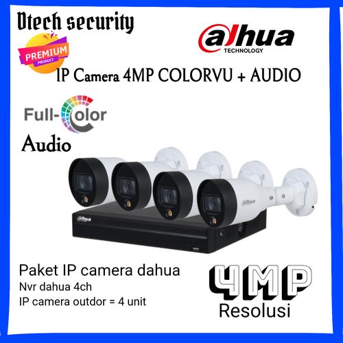 Jual PAKET CCTV 4 CH IP CAMERA DAHUA 4MP FULL COLOR+AUDIO -NVR + 4 UNIT ...