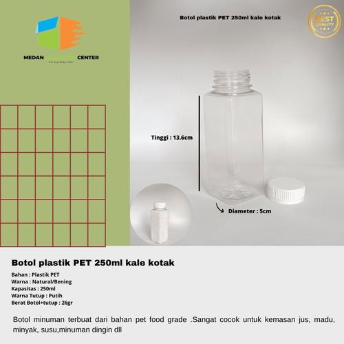 Jual Botol Plastik kale kotak 250ml / botol minuman / botol cantik ...