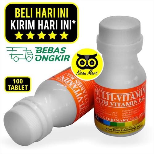Jual Multivitamin B12 Arvet Chem 100 Tablets Vitamin Ayam Import ...