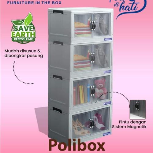 Jual Napolly Polibox 446 Lemari Susun 4 Container Box Lipat Laci Drawer ...