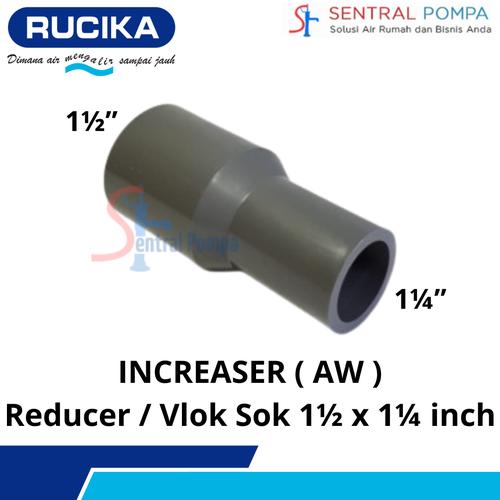 Jual Reducer Sock / Vlok Sok 1 1/2" x 1 1/4" PVC Rucika AW / V Sok ...