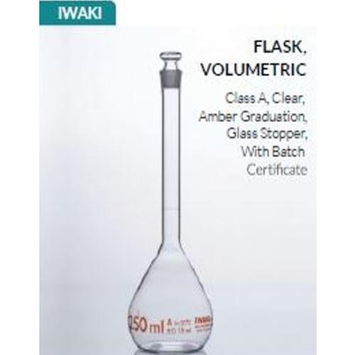 Jual Iwaki - Volumetric flask glass stopper 5 ml - 2000 ml - 50 ml ...