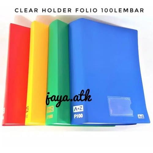Jual CLEAR HOLDER 100 LEMBAR MAP PLASTIK DOKUMEN 100 LEMBAR FOLIO F4 ...