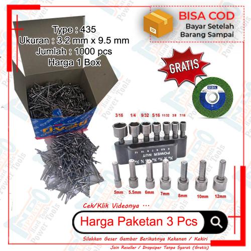 Jual mata bor baut mur baja ringan 14 pcs + mata potong + paku rivet ...