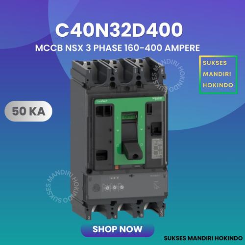 Promo MCCB 3 Phase 400 Ampere 3P 400A Breaker 50kA 160-400 Amper ...