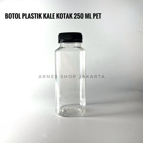 Jual Botol Plastik Kale Kotak 250 ml (tutup hitam) - Tanpa Tutup ...