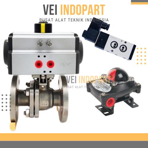 Jual Actuator Ball Valve Stainless Flange JIS 10K Double Acting 1 1/2 ...