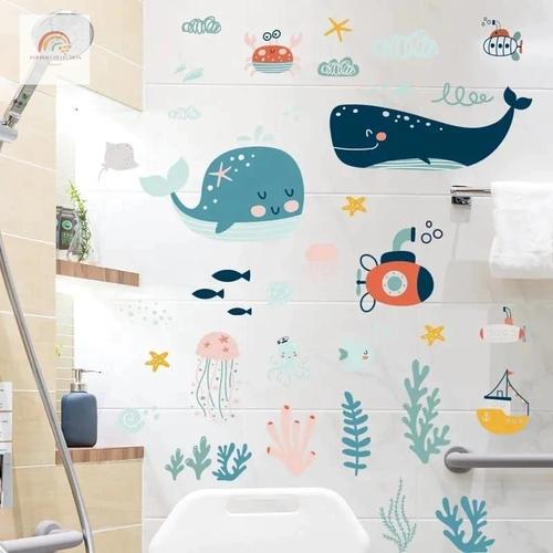 Jual WALL STICKER PREMIUM UNDER SEA FISH WALL STIKER KAMAR MANDI ANAK ...