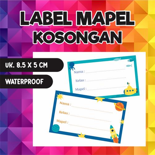 Jual Label Mapel Kosongan/Label Buku/Label Mata Pelajaran/Label Sekolah ...