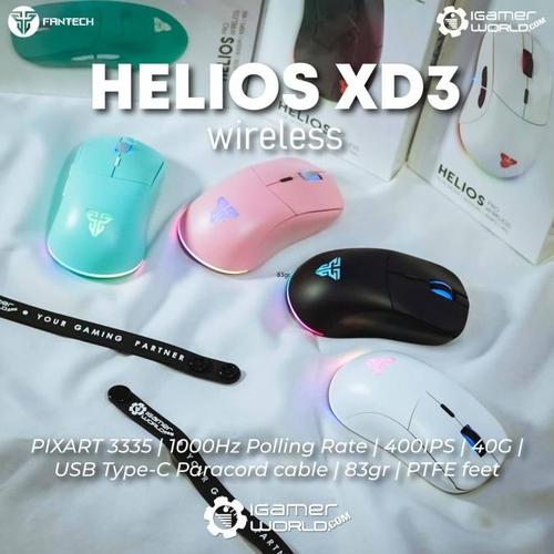 Jual FANTECH HELIOS XD3 WIRELESS RGB DUAL MODE GAMING MOUSE TERBARU ...