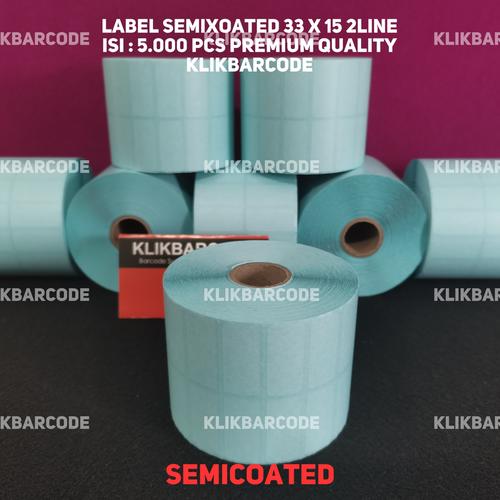 Jual STICKER LABEL BARCODE SEMICOATED 33 X 15 (2 LINE) GAP CORE 1 ...