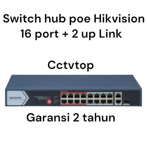 Jual Hikvision POE Switch HUB 16 port+ 2up Link garansi resmi orignal ...