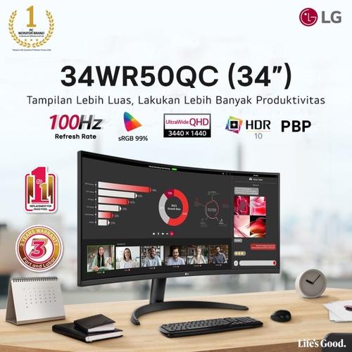 Jual Monitor LG 34WR50QC Curved UltraWide QHD (3440 x 1440) with FreeSync - Jakarta Utara ...