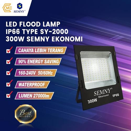 Jual LAMPU TEMBAK LED 300 WATT / KAP LAMPU SOROT FLOOD LAMP LED 300W 220V SY - 2000 IP66 Semny ...
